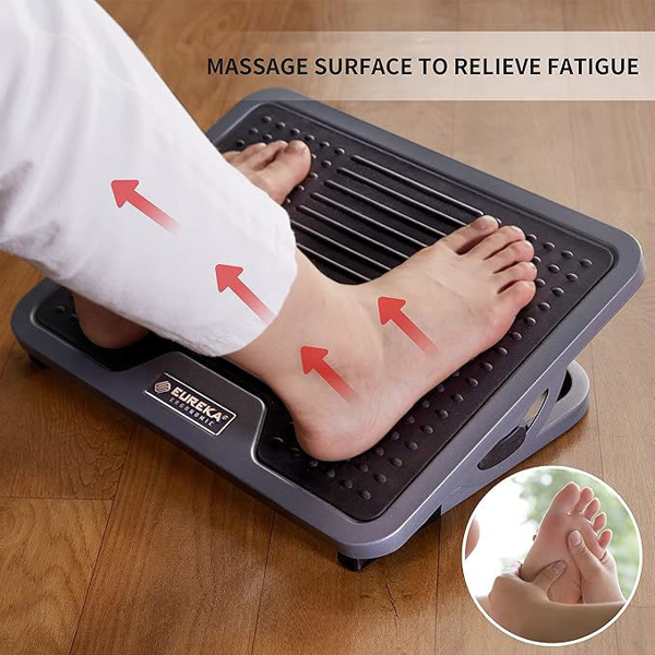 AA-020BK Eureka Ergonomic Adjustable Footrest Grey - Stationery and ...