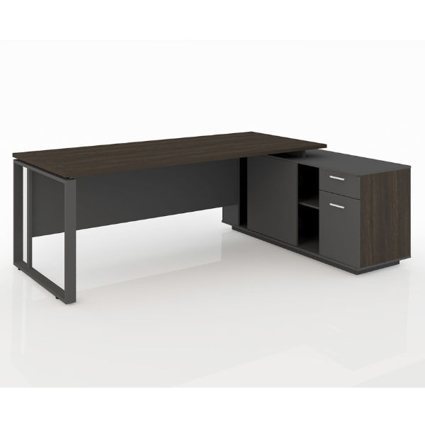 ET-D1615R W Evolve 1600 x 1500 L-Type Desk w/Cupboard - Walnut ...